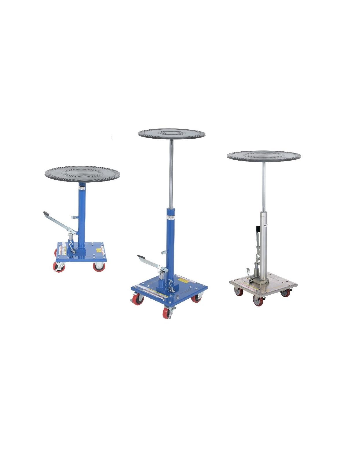 Hydraulic Post Tables With Rounded Tops
